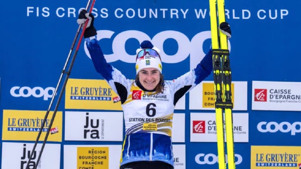 Ebba Andersson won the 20km Classic Cross-Country Mass Start in Les ...
