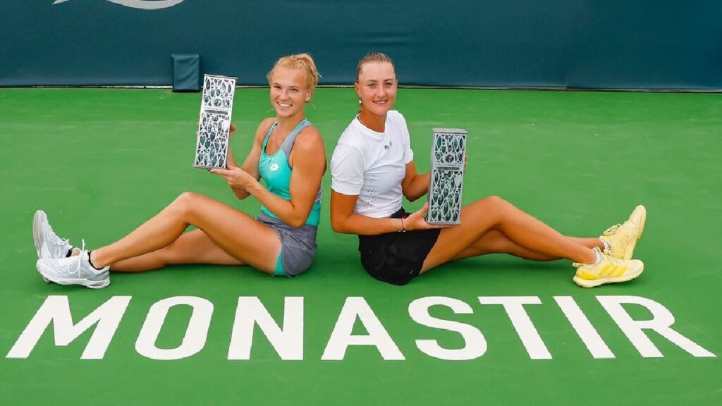 Katerina Siniakova and Kristina Mladenovic won the doubles title at the ...
